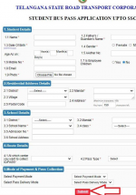 TSRTC Bus Pass Application Form, login 2025